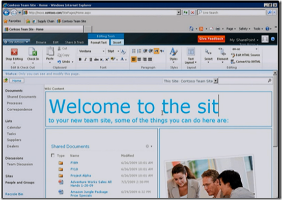 Come Across: SharePoint 2010 key features screen shots